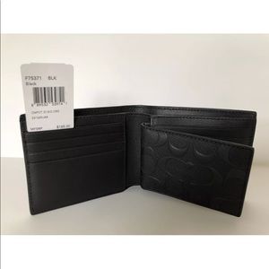 Coach | Bags | Nwt Coach Mens Signature Embossed Black Wallet | Poshmark